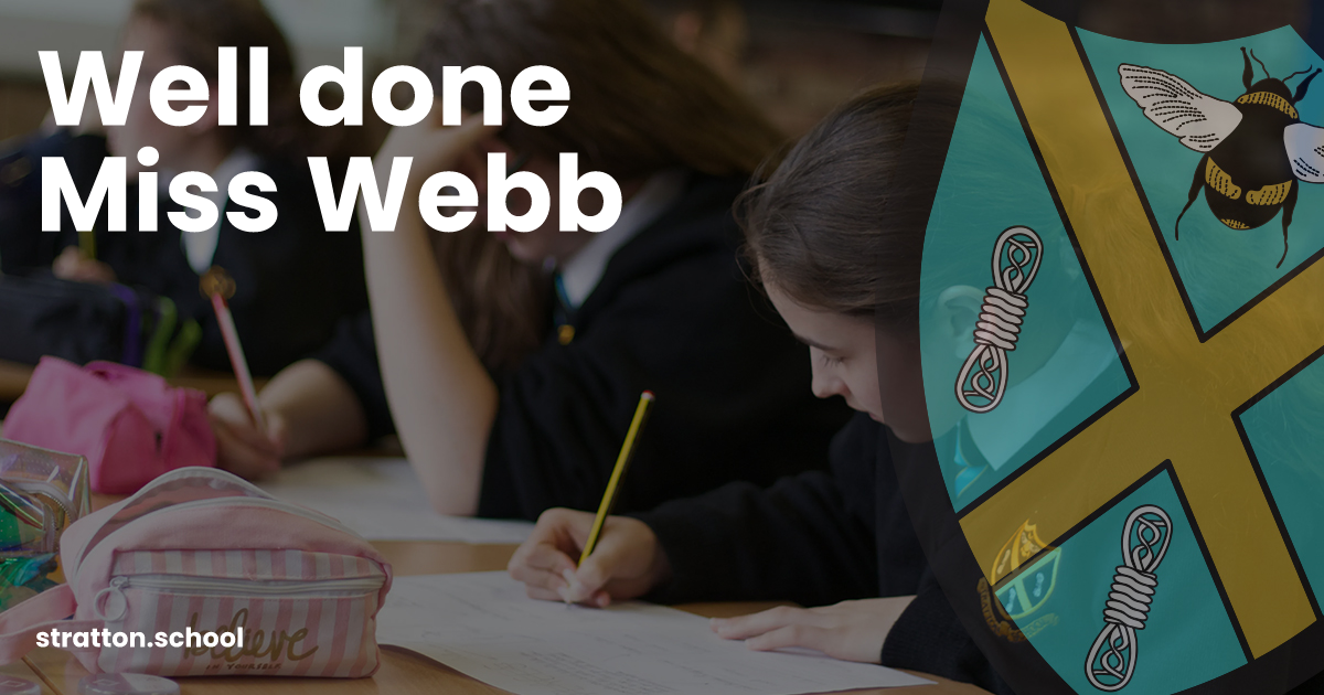 Well done Miss Webb | Stratton School